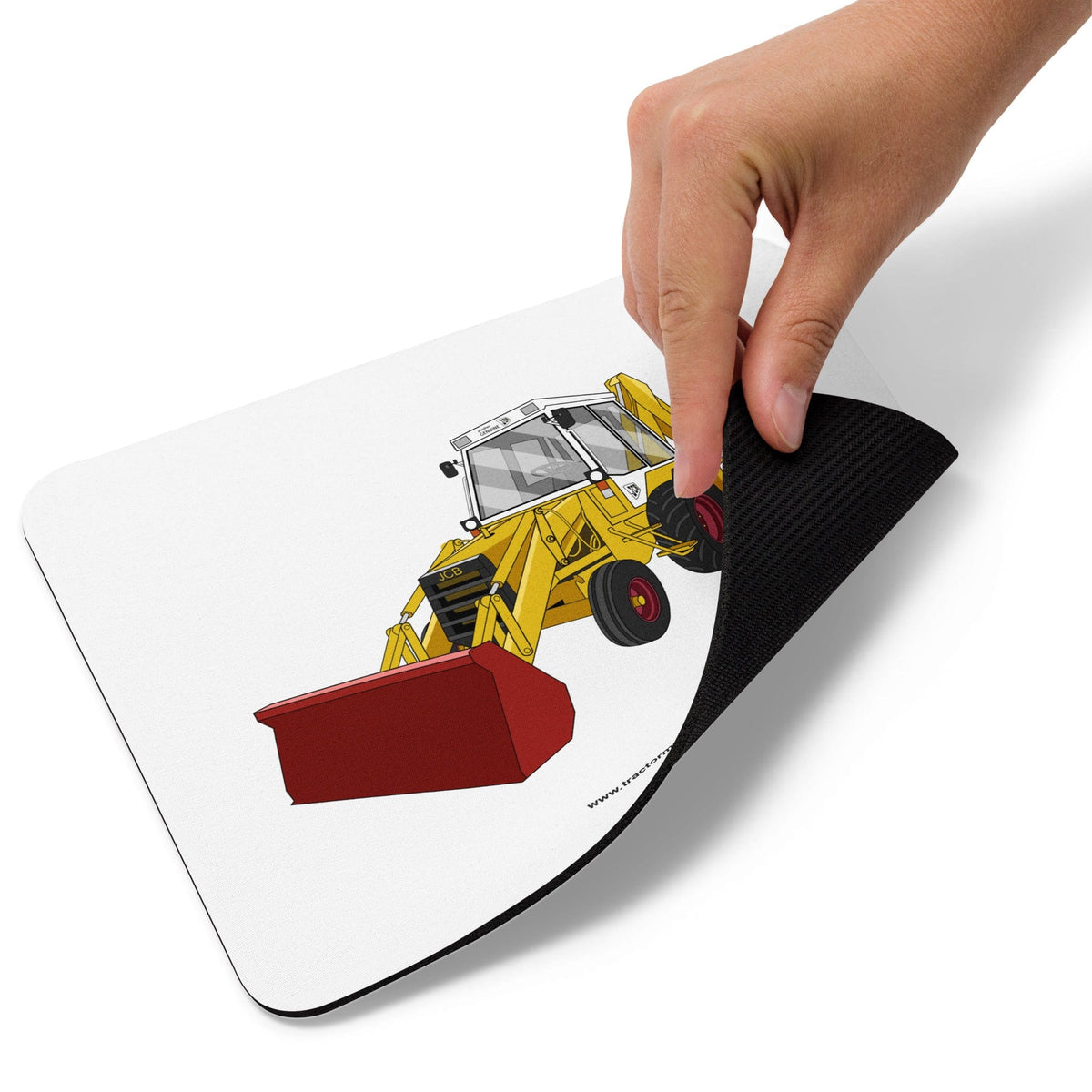 JCB 3CX White Cabin 2WD Mouse pad – The Tractor Mugs Store